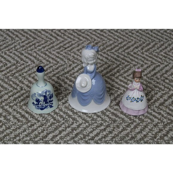 Imports Enesco Japan/Taiwan | Art | Lot Of 3 Vintage Bells Two Lady ...
